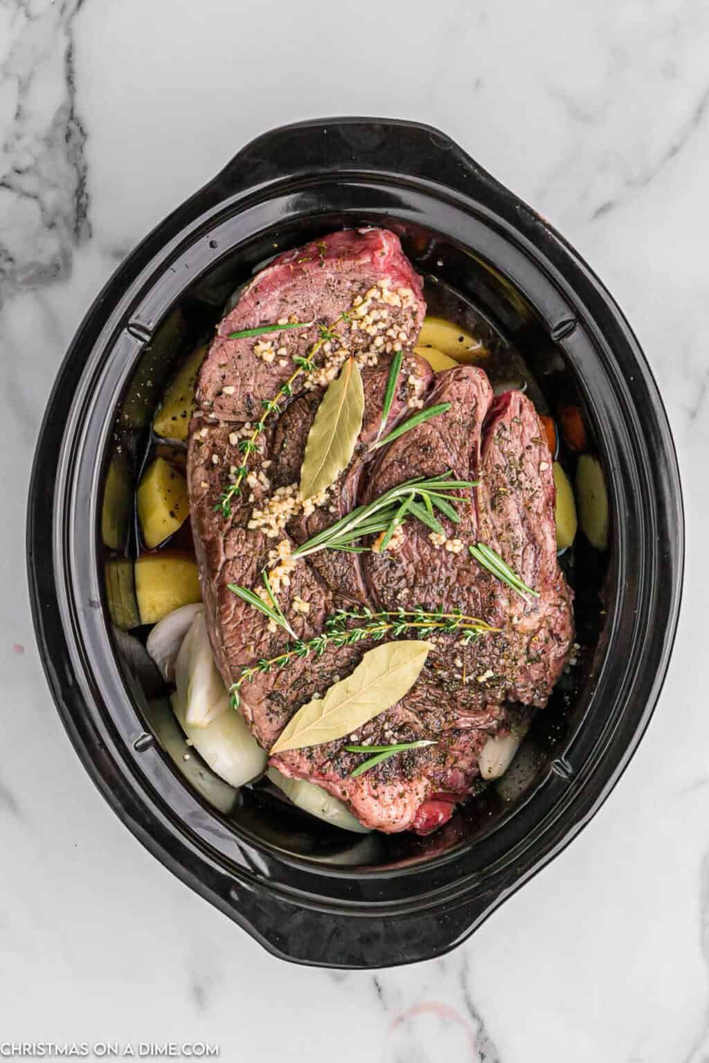 Crockpot Red Wine Pot Roast - christmasonadime.com