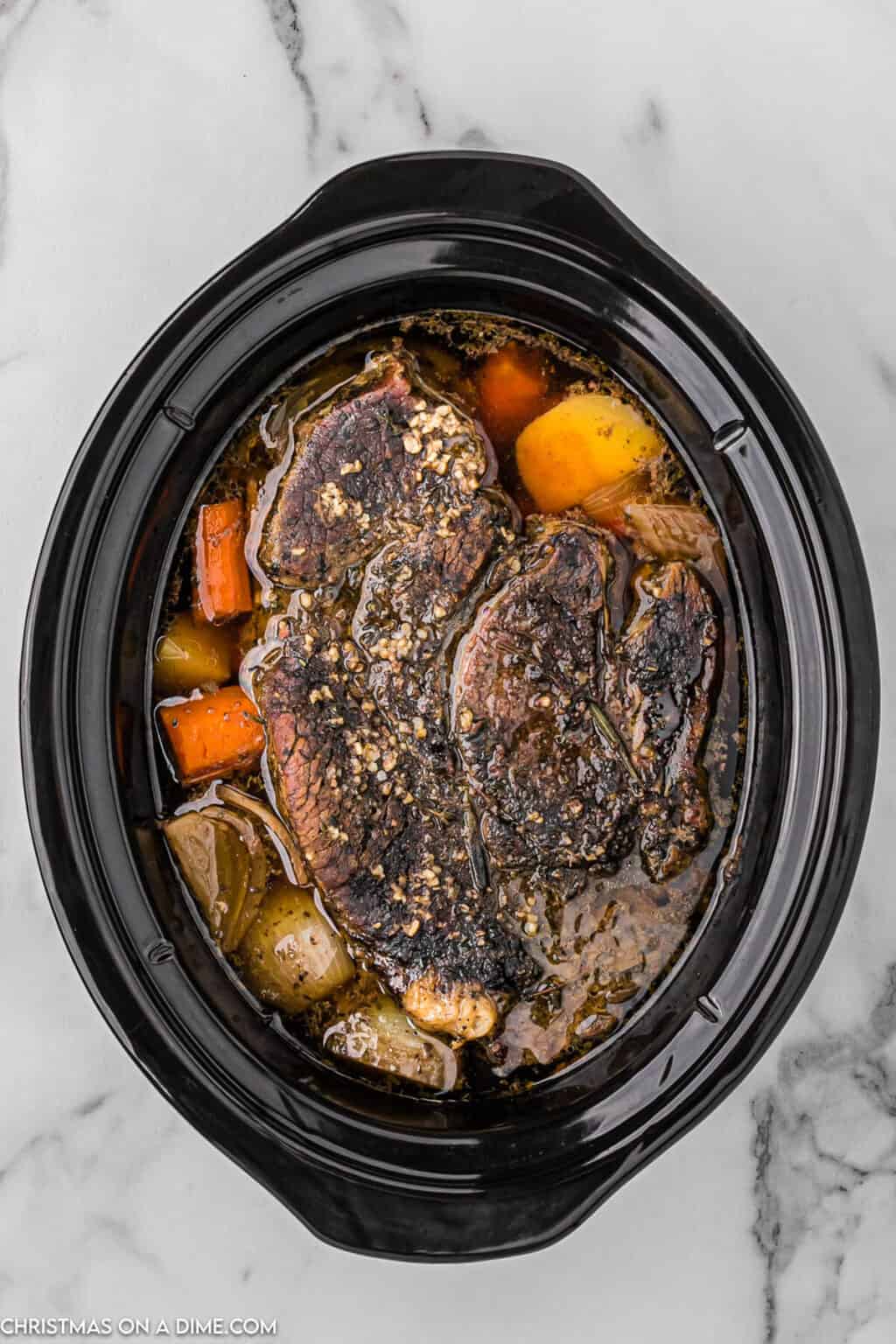 Crockpot Red Wine Pot Roast - christmasonadime.com
