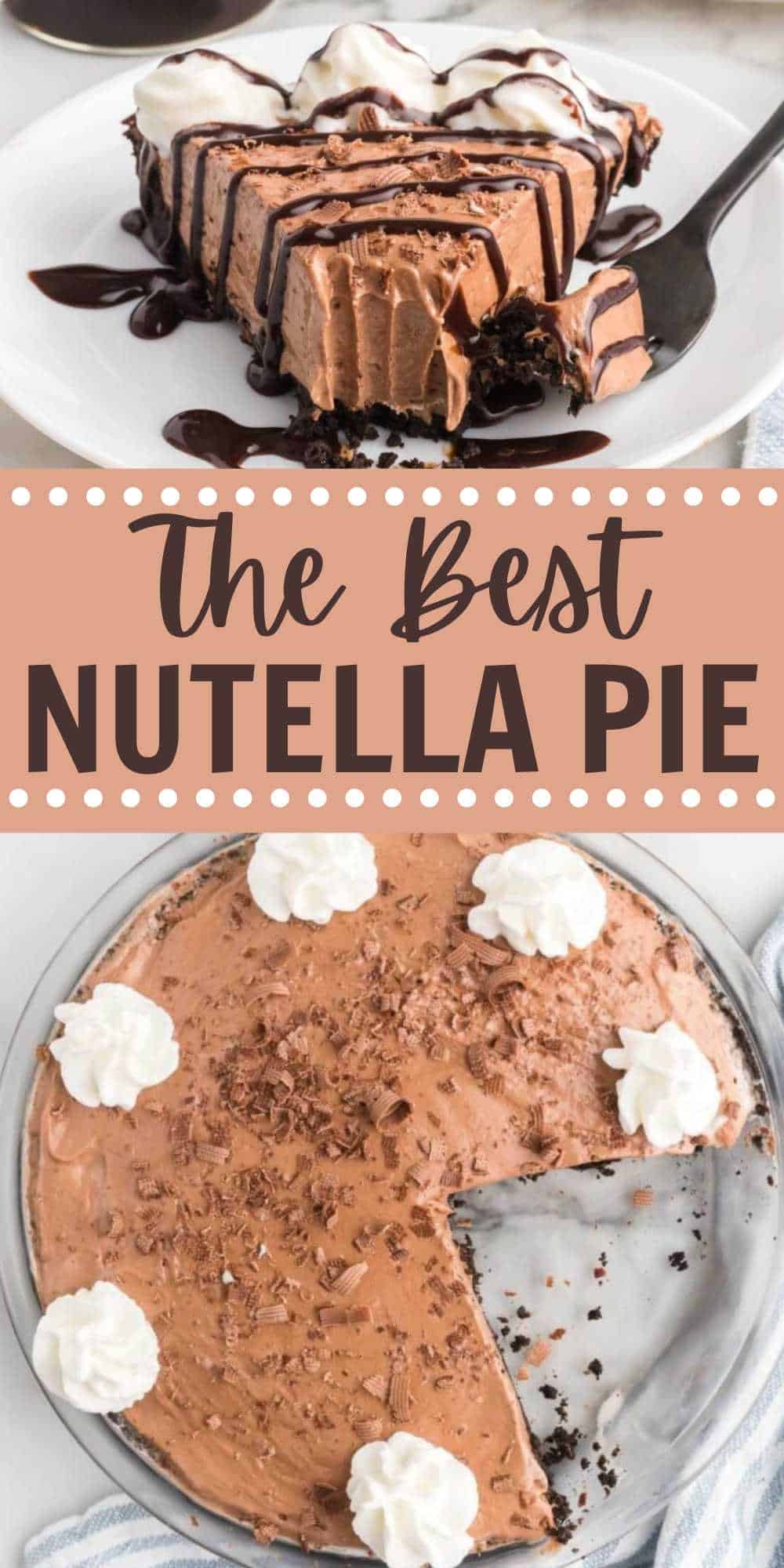 No Bake Nutella Pie - christmasonadime.com