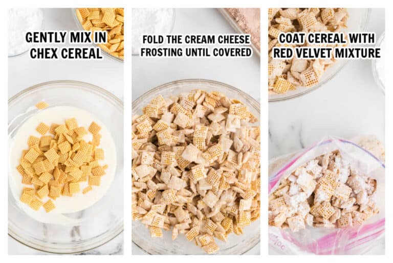 Red Velvet Puppy Chow - christmasonadime.com
