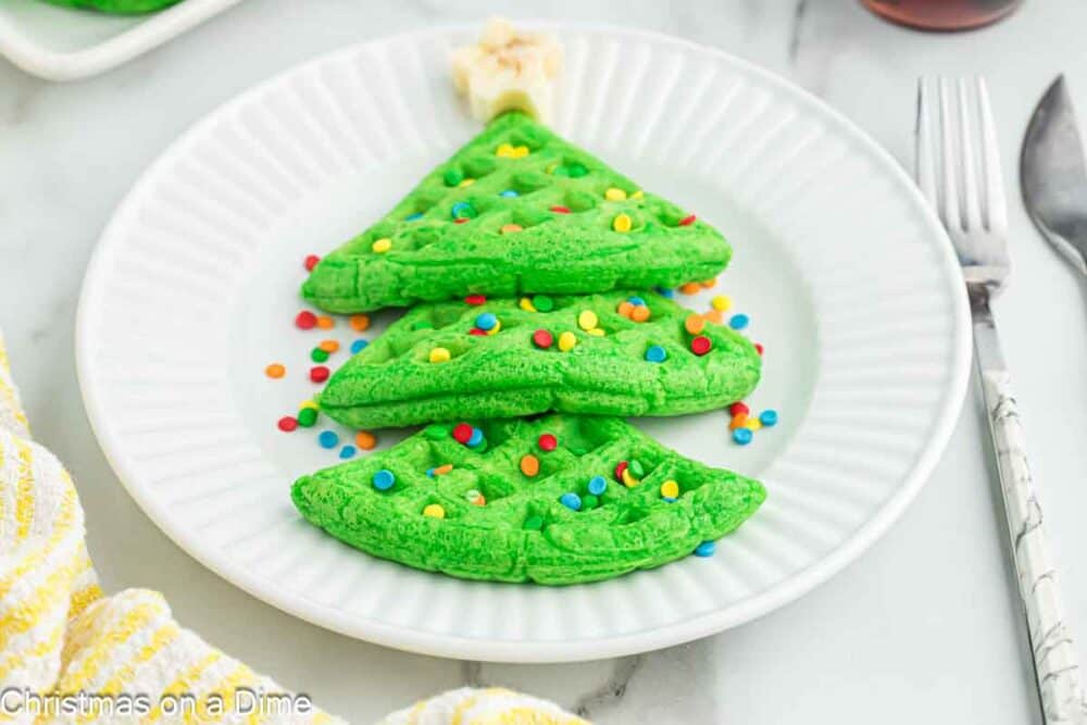 Christmas Tree Waffles - christmasonadime.com