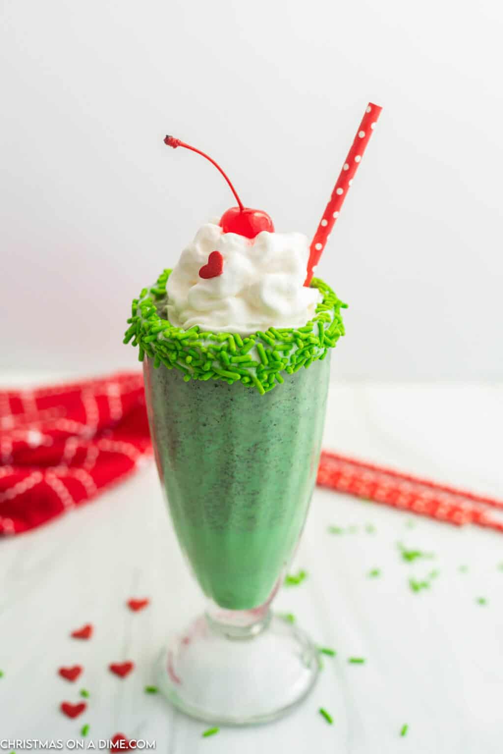 Grinch Milkshake Recipe - christmasonadime.com