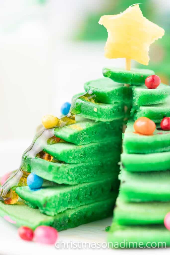 Christmas Tree Pancakes - christmasonadime.com