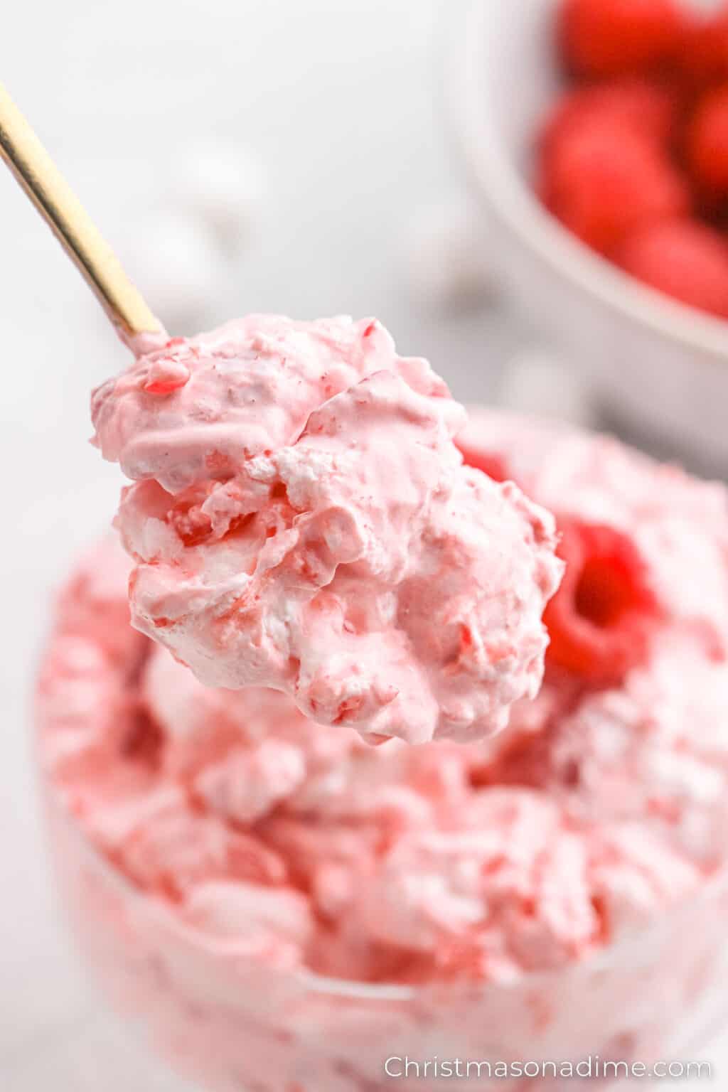 Raspberry Jello Salad - christmasonadime.com